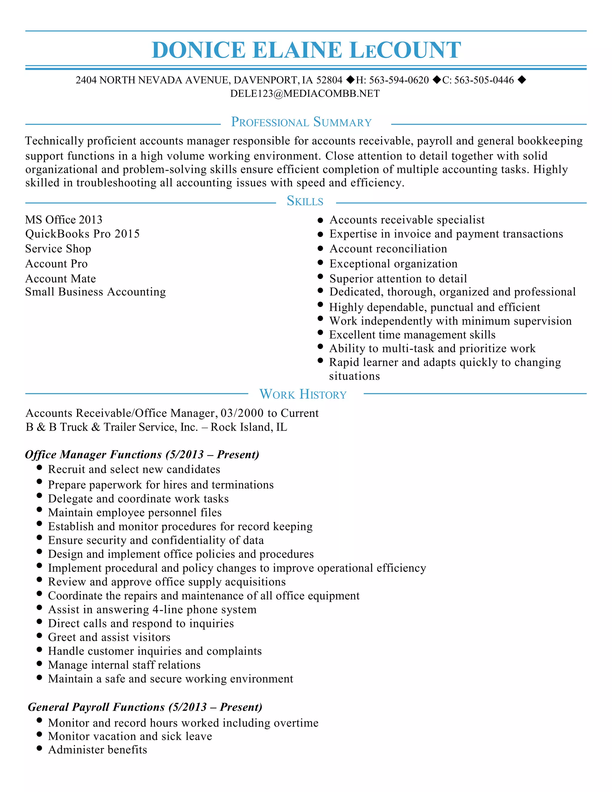 DONICE LeCOUNT Resume | PDF
