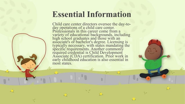 2015-03-02 Childcare Director Roles | PPTX | Daycare and Pre-School ...
