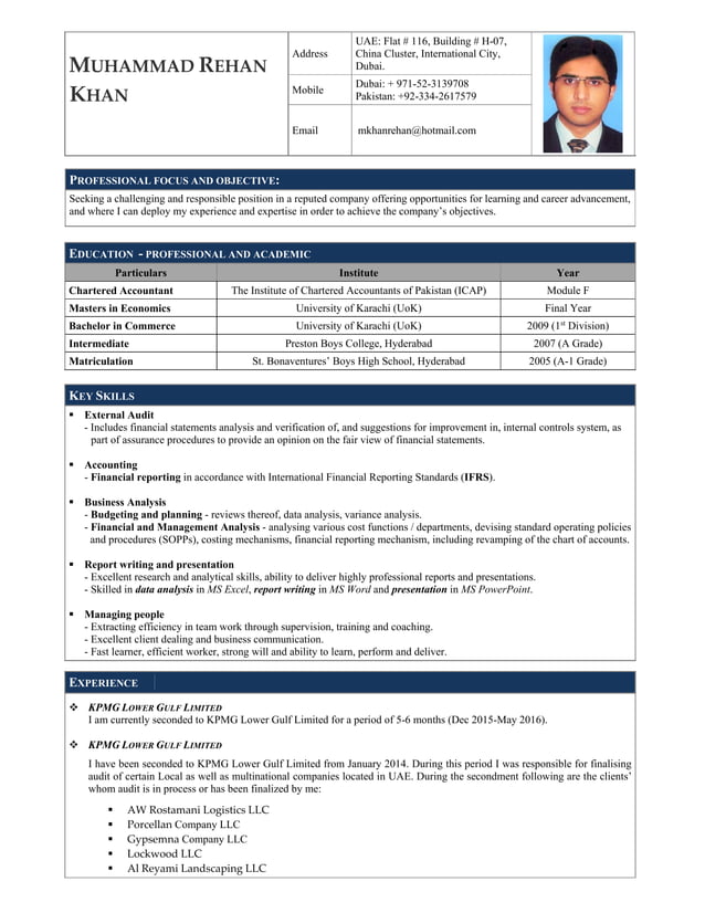 M.Rehan Khan CV | PDF