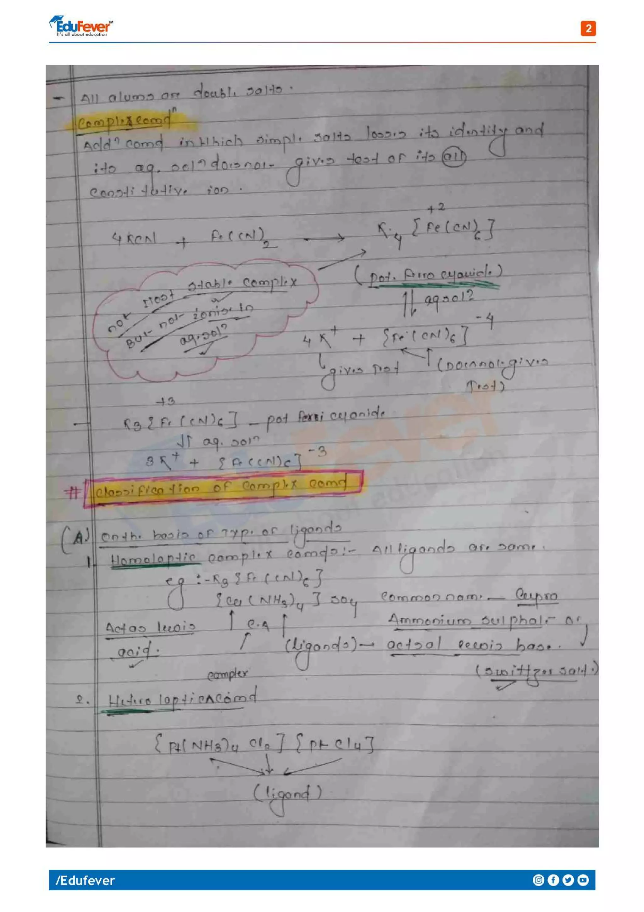 D & F Block Element - Chemistry Handwritten Notes | PDF