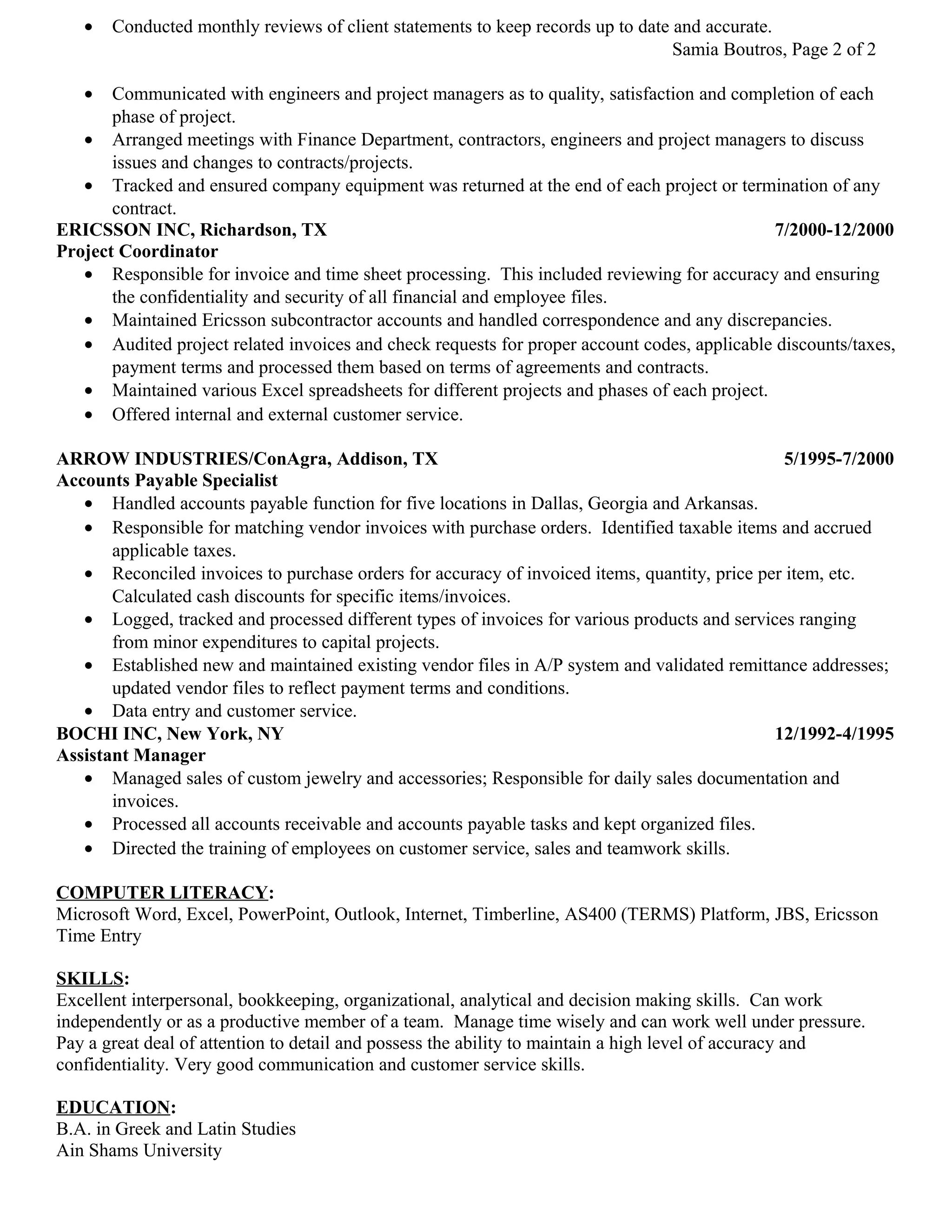 Samia Boutros Resume (AB) | DOC