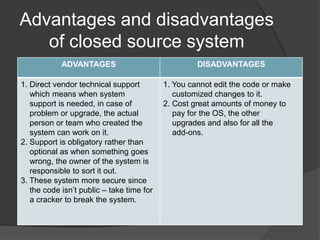Dfc2043 operating system; open & closed source systems | PPTX