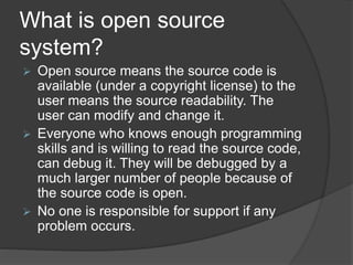 Dfc2043 operating system; open & closed source systems | PPT