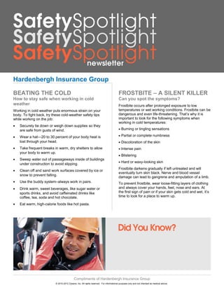 Cold Weather Safety | DOC