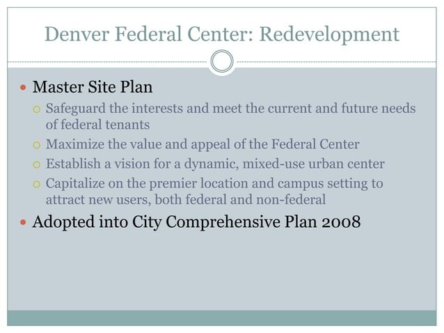 Denver Federal Center Presentation | PPTX