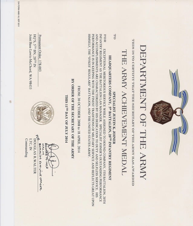 Army Achievement Award | PDF