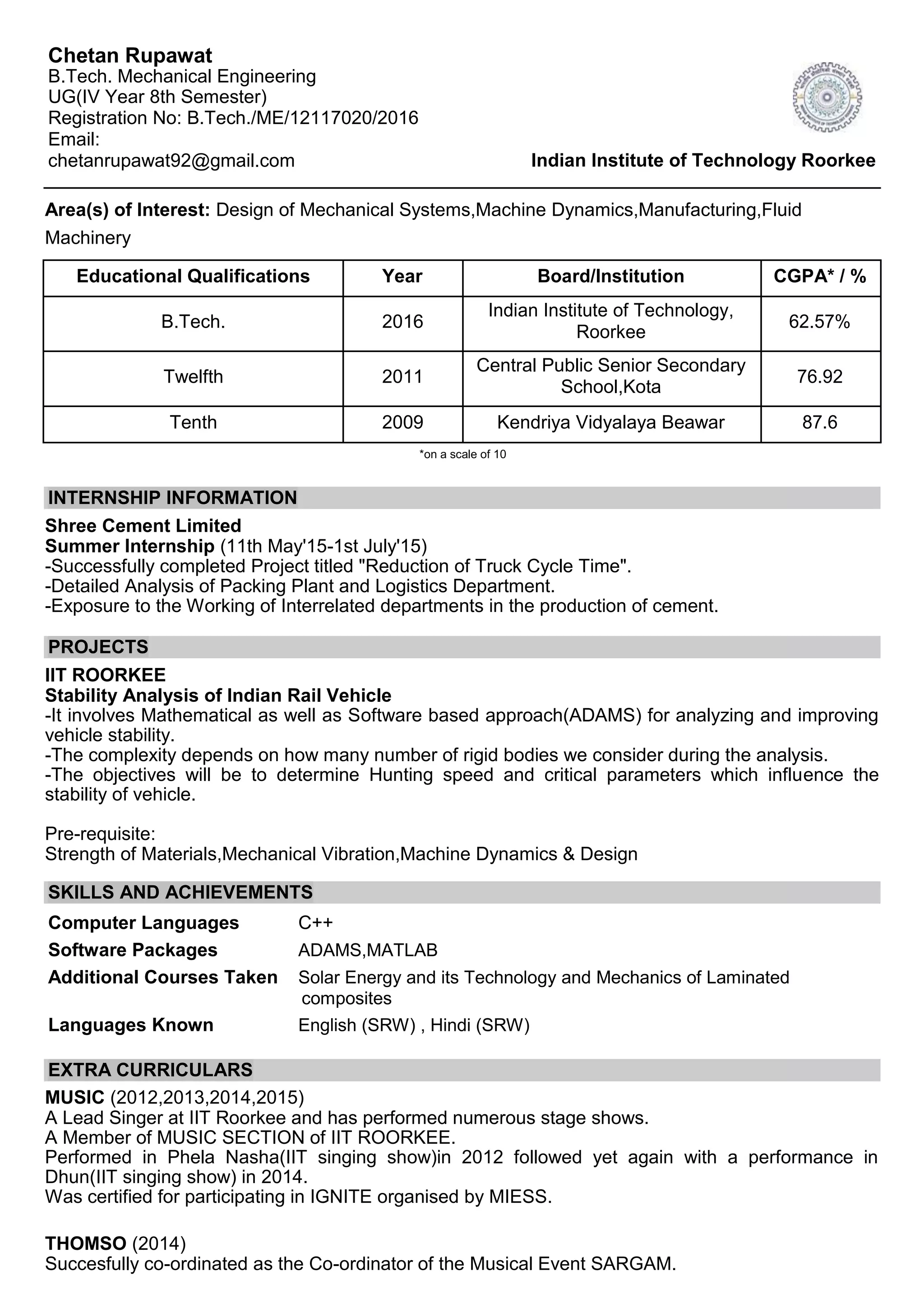 CHETAN RUPAWAT RESUME | PDF