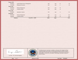AMU Official Transcript | PDF