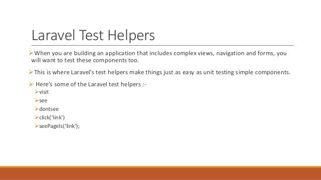Laravel Unit Testing Laravel Unit Testing