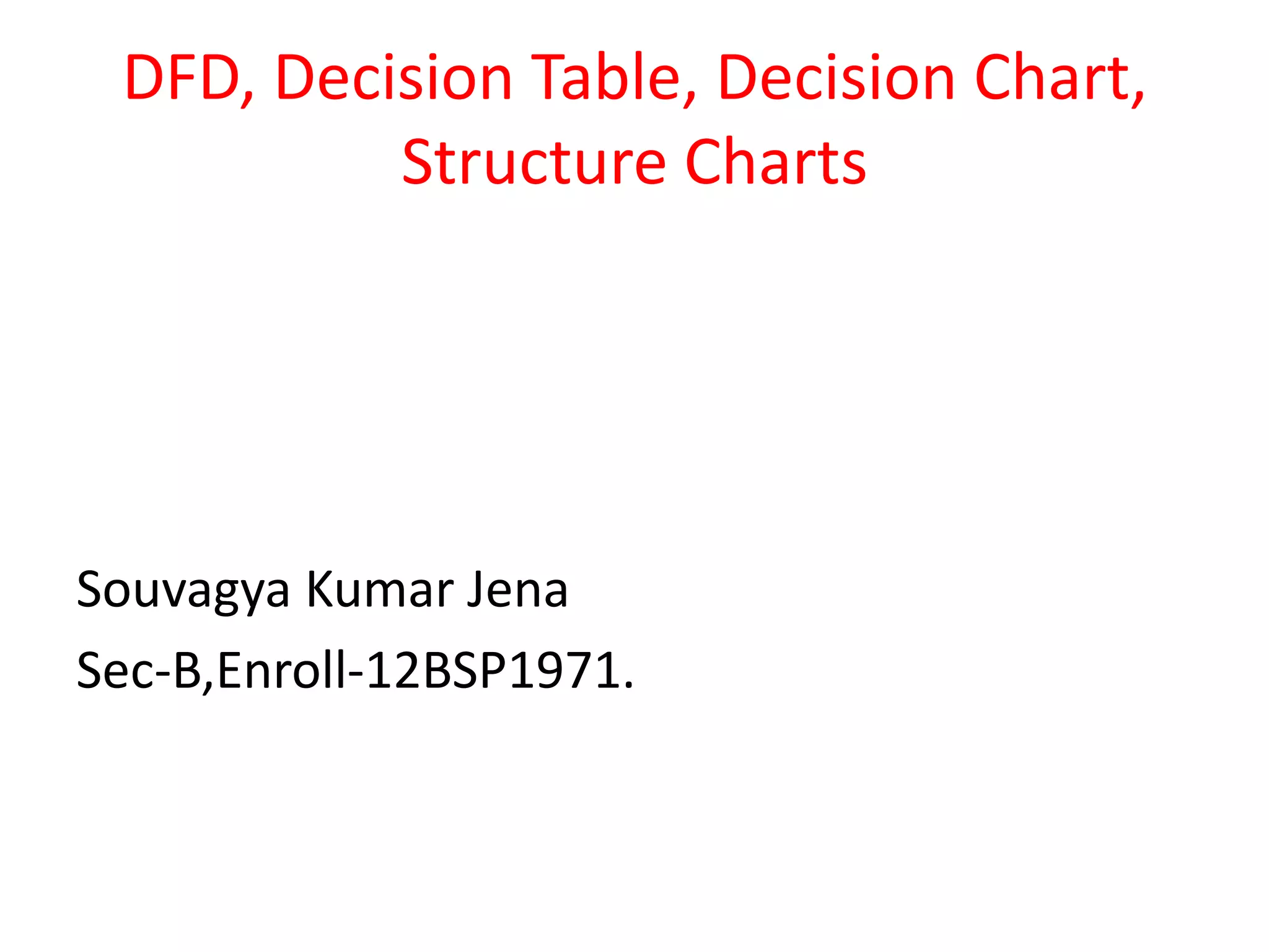 DFD, Decision Table, Decision Chart, Structure Charts | PPTX
