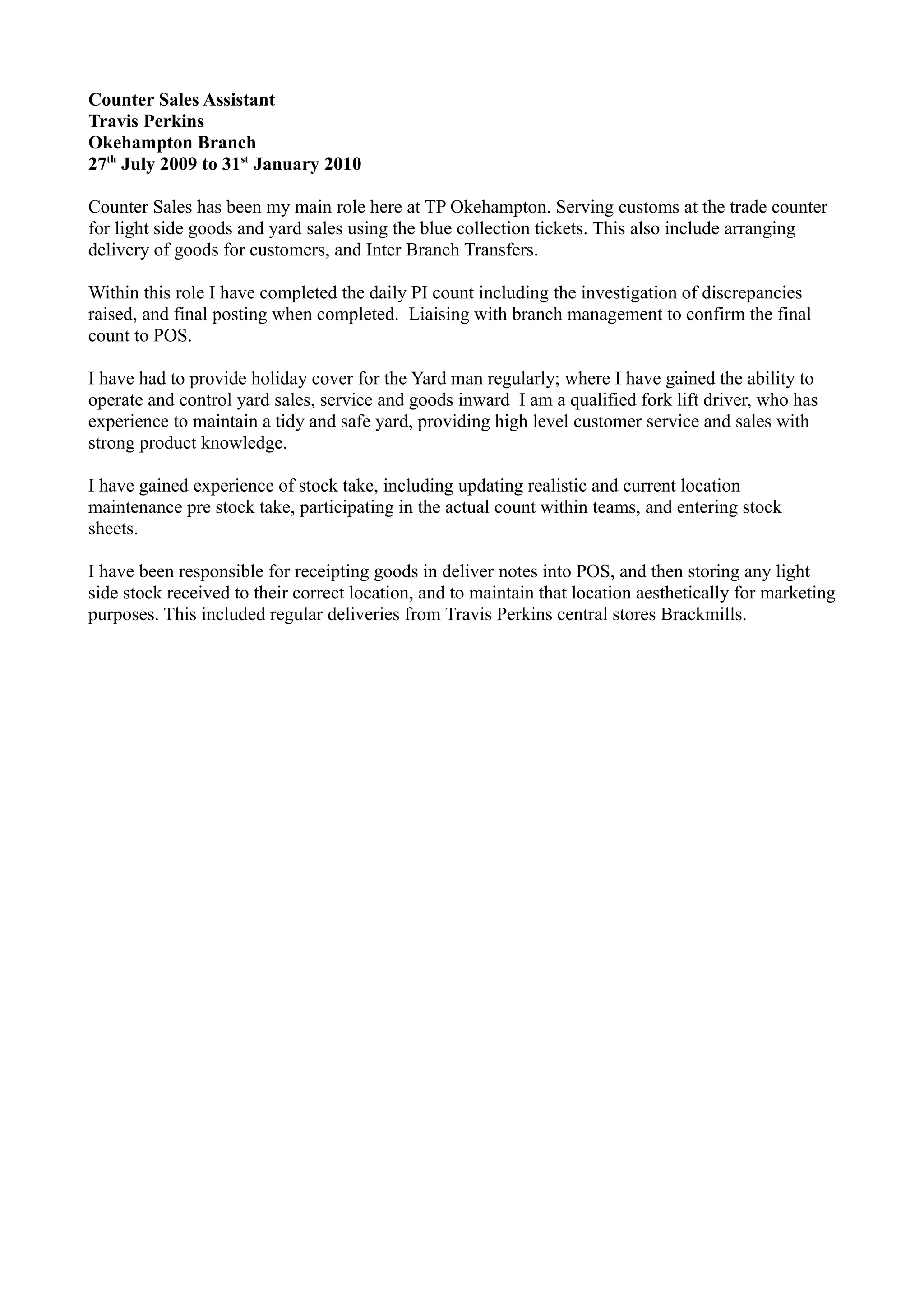 Andy Humberstone CV | DOC