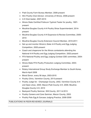 Pam Utterback CV 2016 | DOC | Birds | Pets