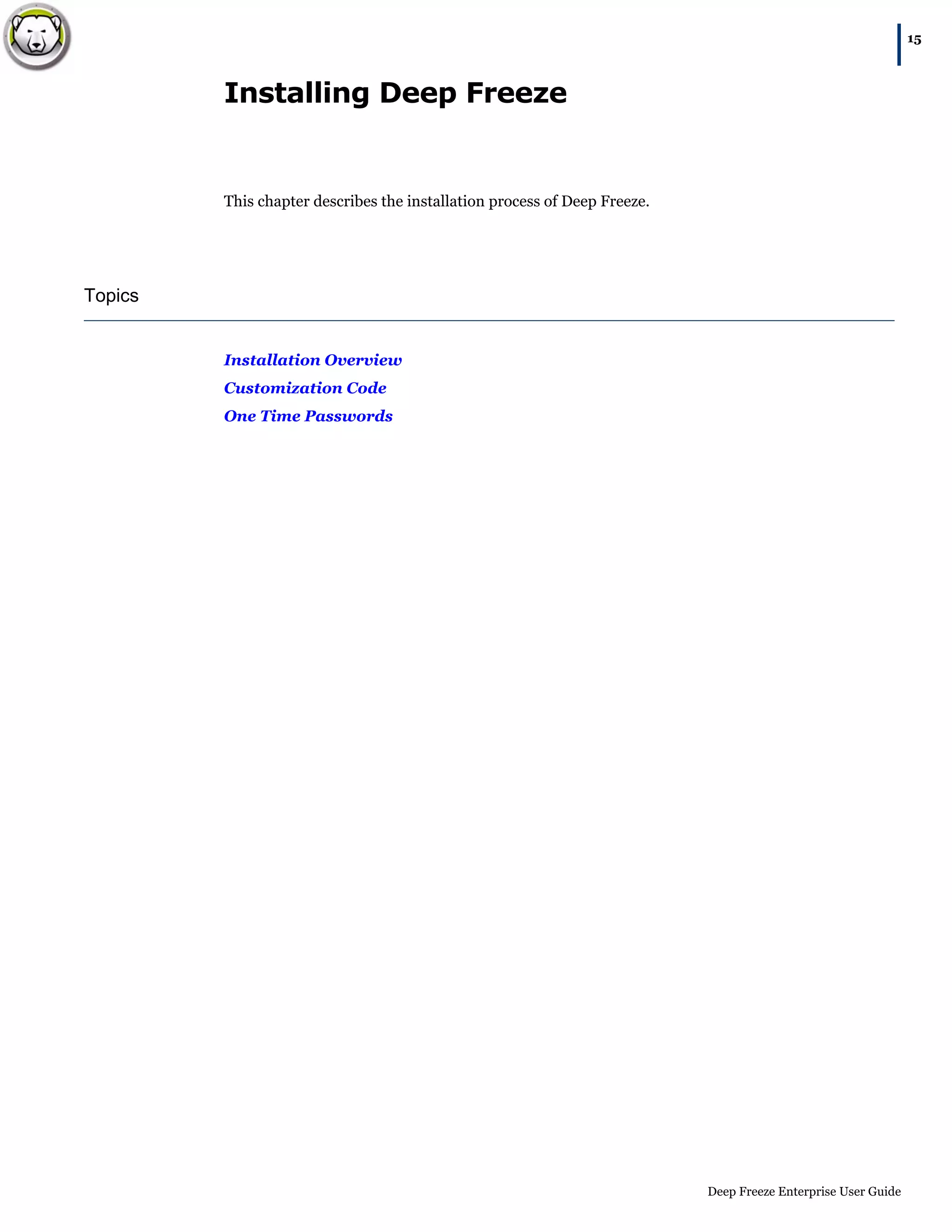 Faronics Deep Freeze Enterprise User Guide | PDF