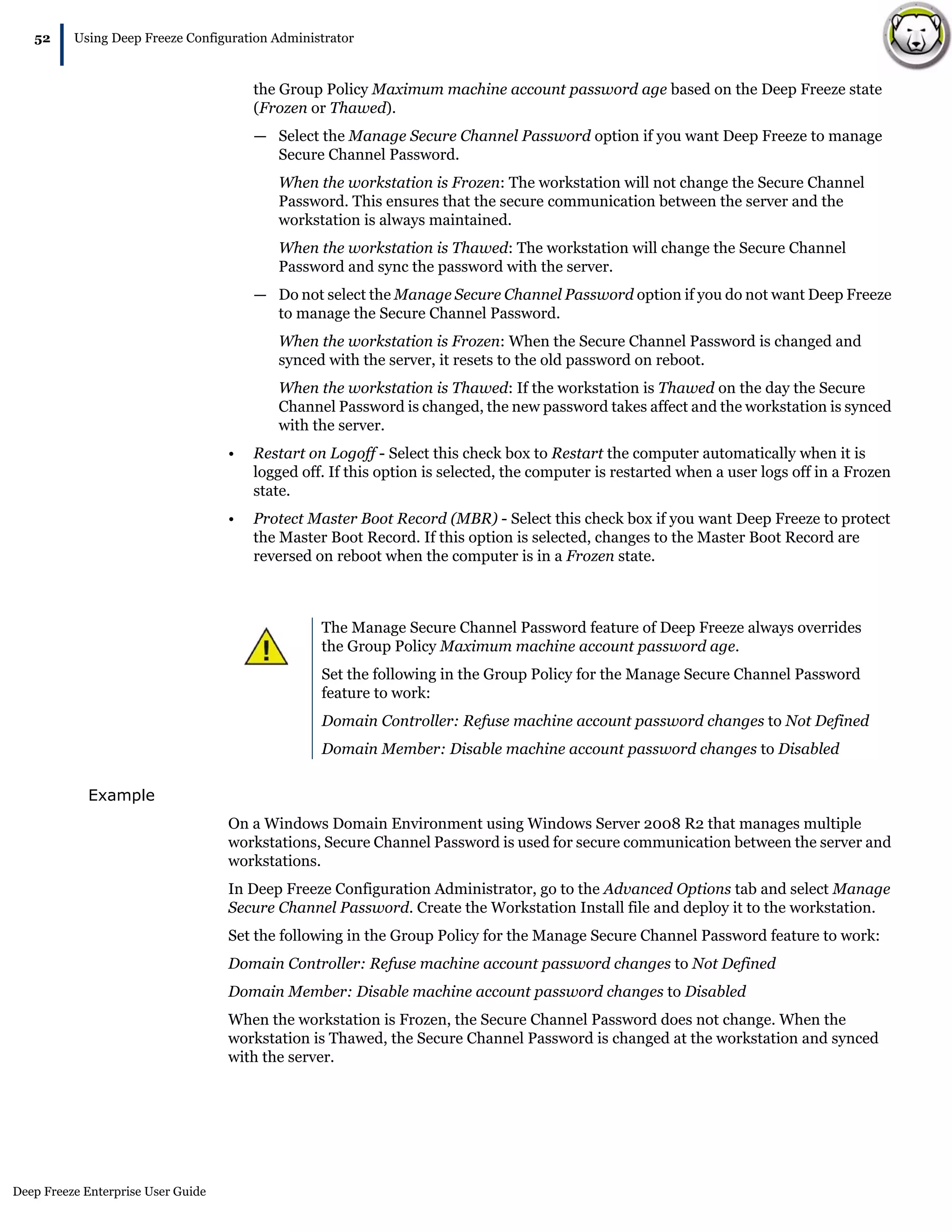Faronics Deep Freeze Enterprise User Guide | PDF