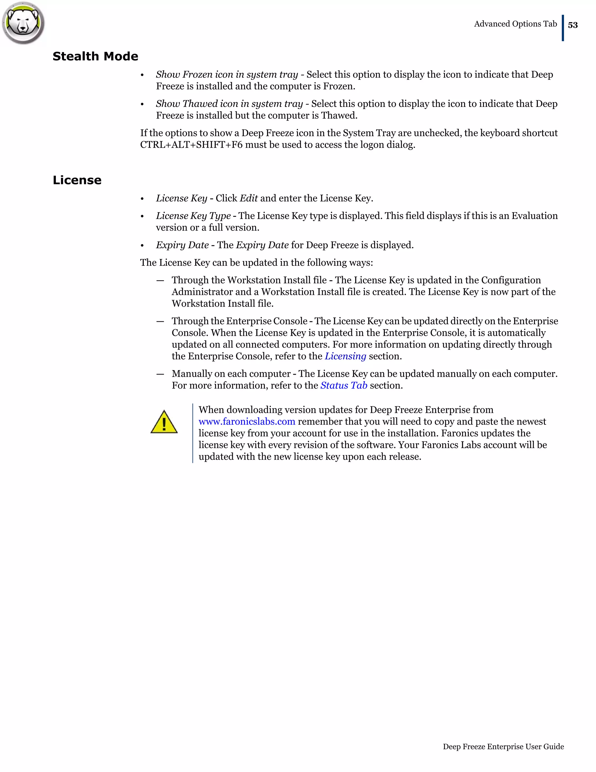 Faronics Deep Freeze Enterprise User Guide | PDF