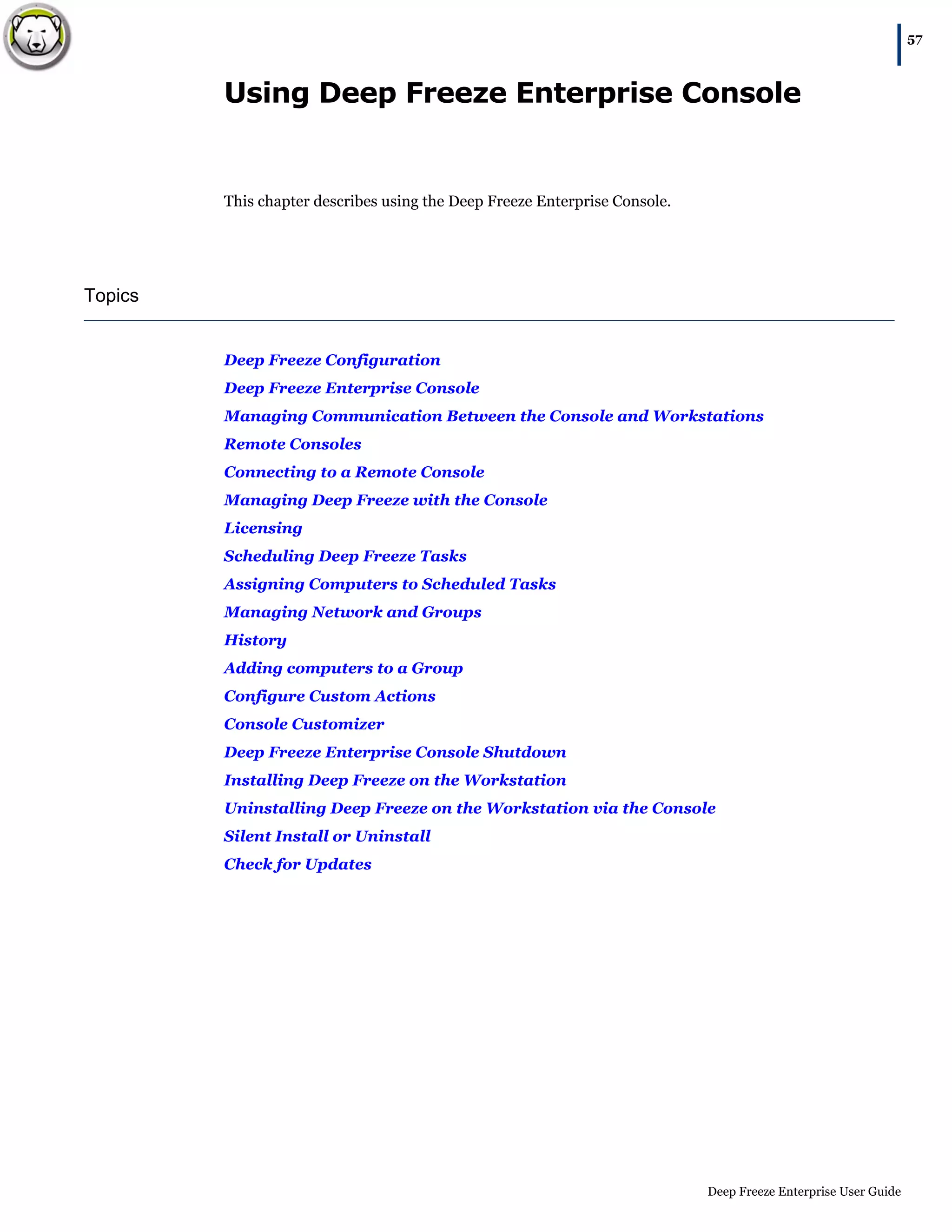 Faronics Deep Freeze Enterprise User Guide | PDF