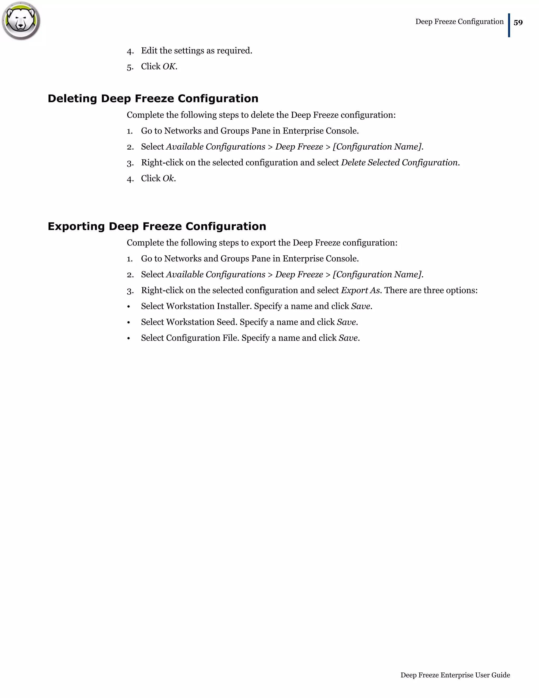 Faronics Deep Freeze Enterprise User Guide | PDF