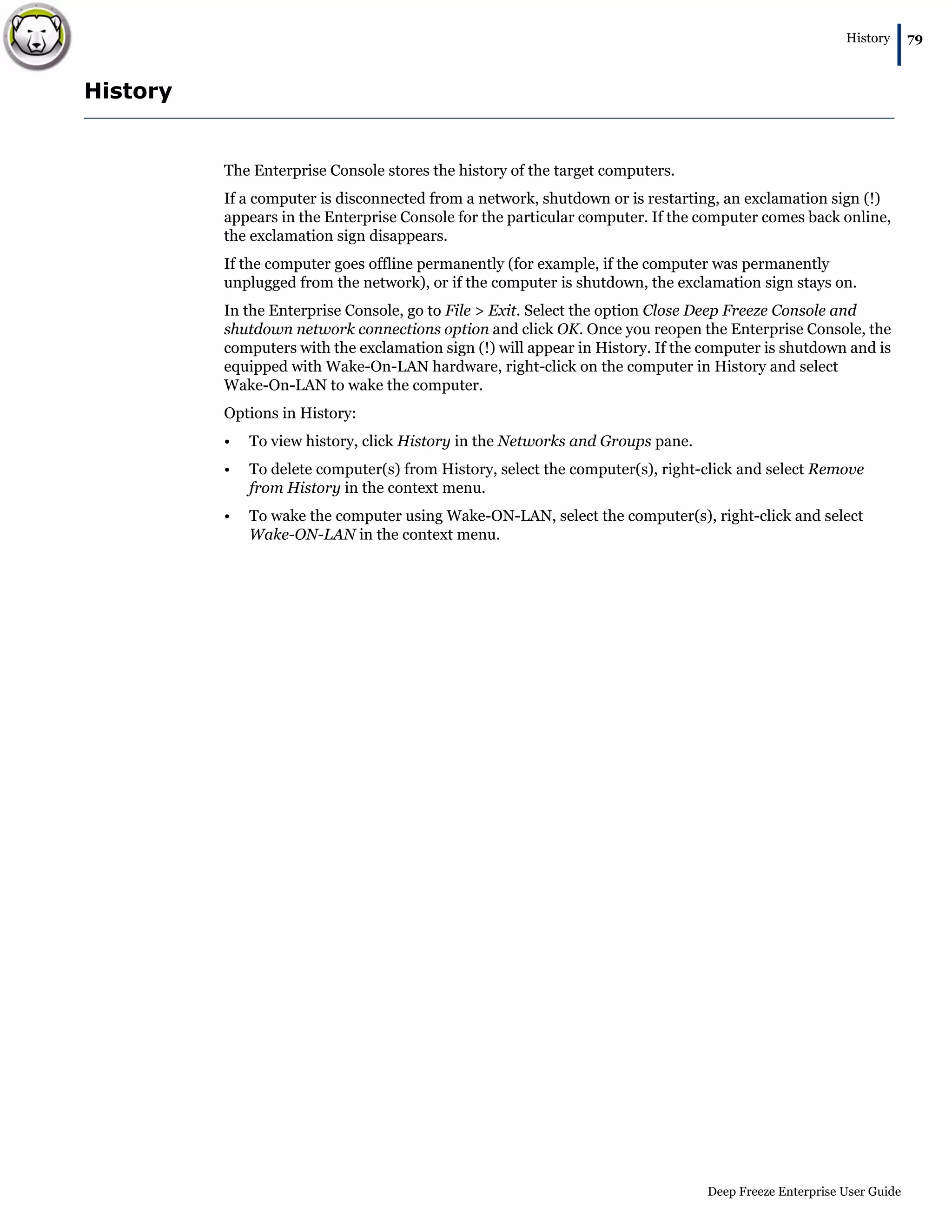 Faronics Deep Freeze Enterprise User Guide | PDF