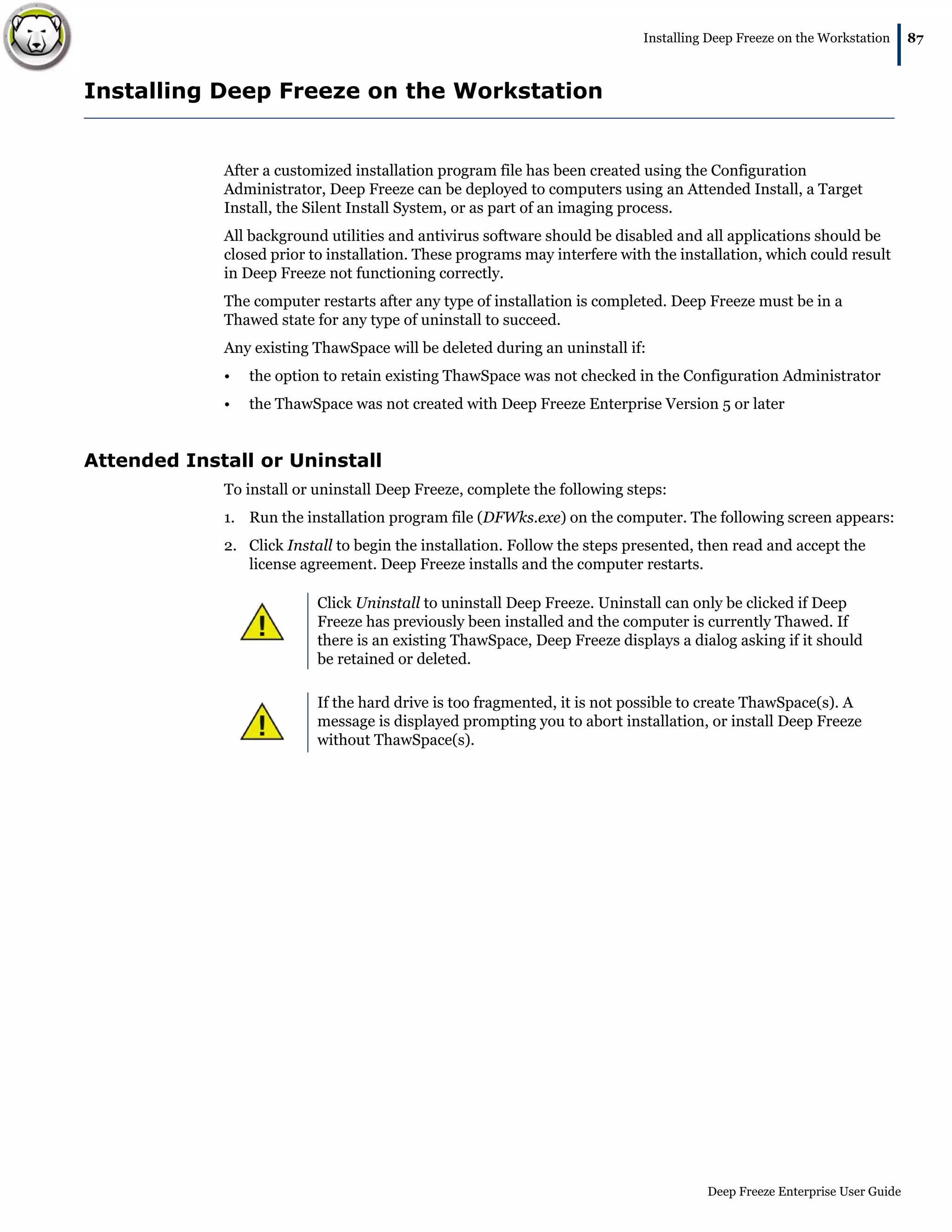 Faronics Deep Freeze Enterprise User Guide | PDF