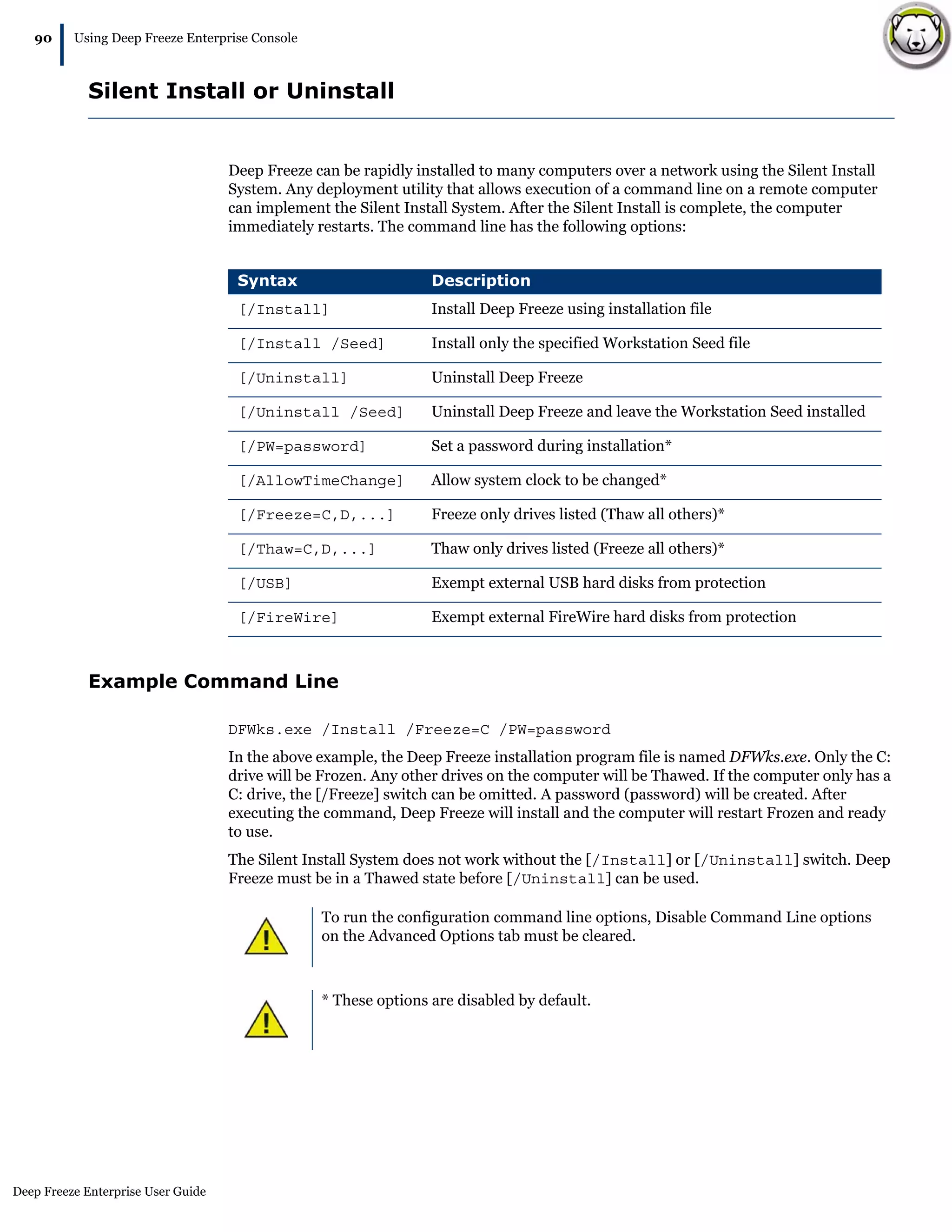 Faronics Deep Freeze Enterprise User Guide | PDF