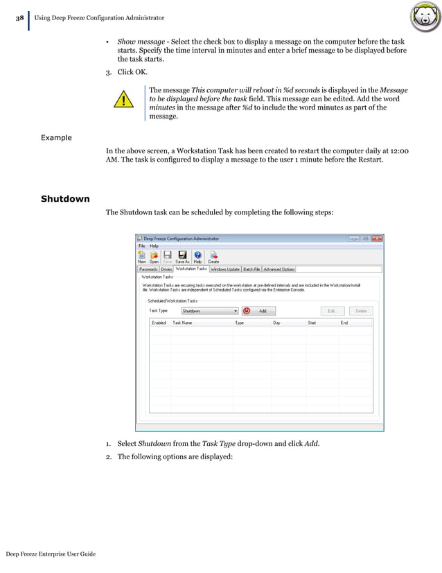 Faronics Deep Freeze Enterprise User Guide | PDF | Operating Systems | Computer Software and ...