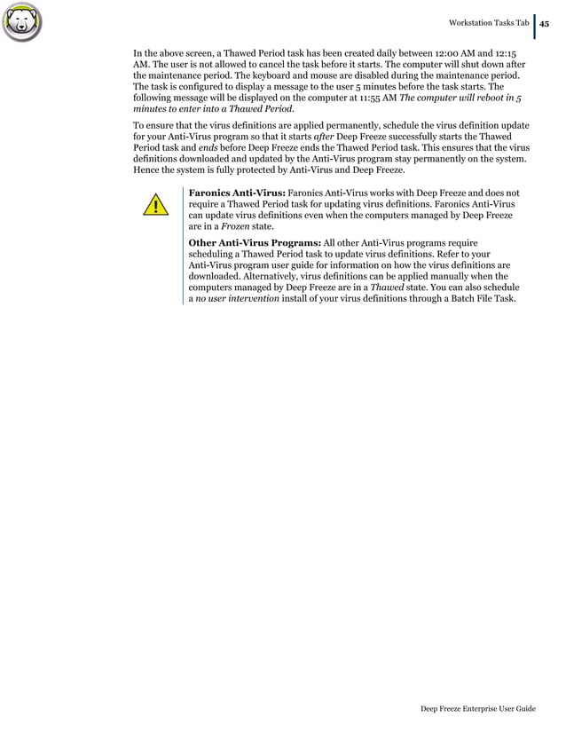 Faronics Deep Freeze Enterprise User Guide | PDF | Operating Systems | Computer Software and ...