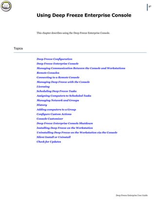 Faronics Deep Freeze Enterprise User Guide | PDF