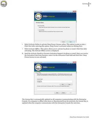 Faronics Deep Freeze Enterprise User Guide | PDF