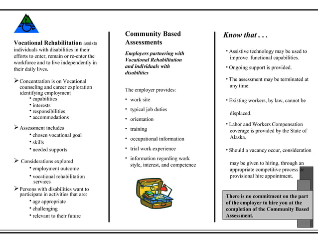consumer-Community Based Assessment Brochure | PPT | Vocational ...