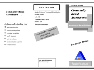 consumer-Community Based Assessment Brochure | PPT