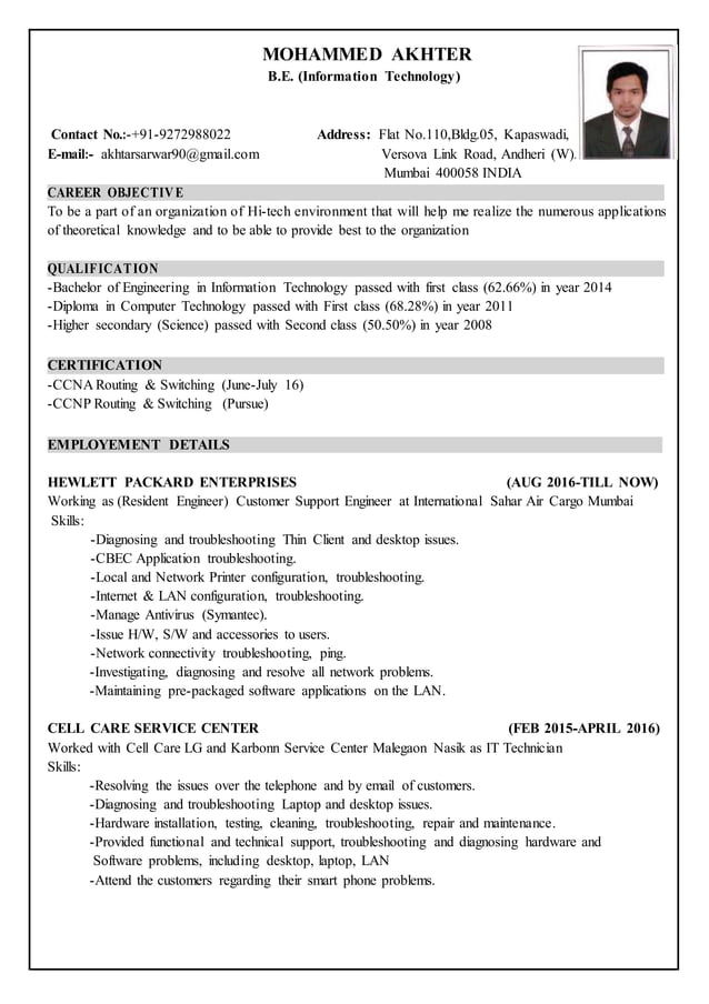 AKHTAR RESUME | DOCX | IT and Internet Support | Internet