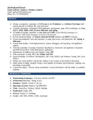 JaiPrakashTiwari_Resume | DOCX