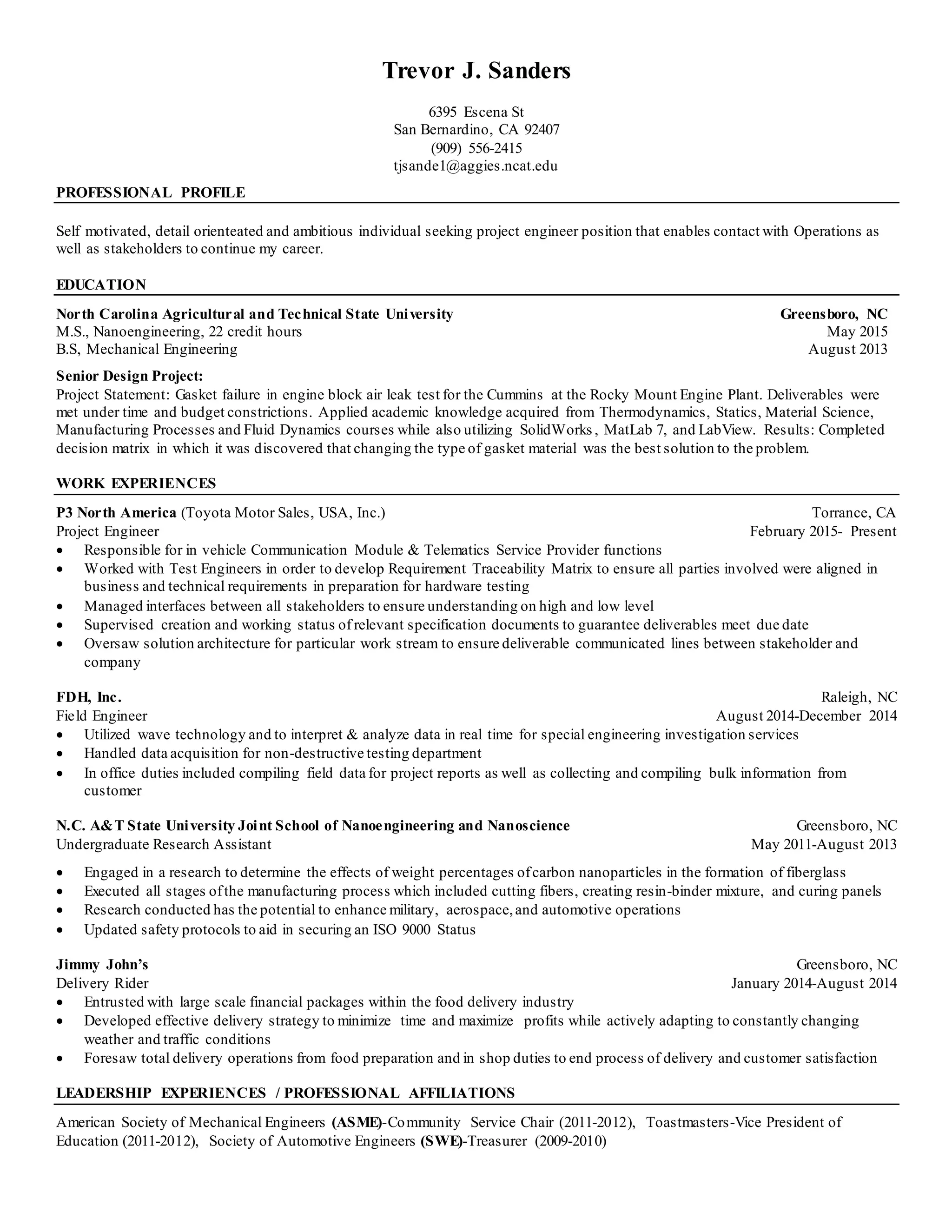 Update Resume 12-4 | DOCX | Science