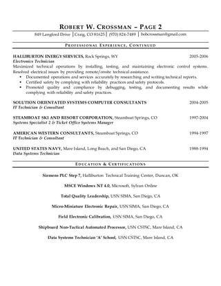 R Crossman Resume | PDF