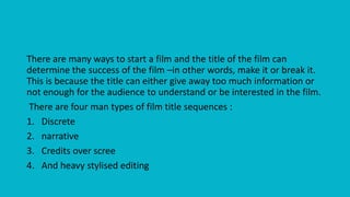 Dfferent types of title sequences | PPT