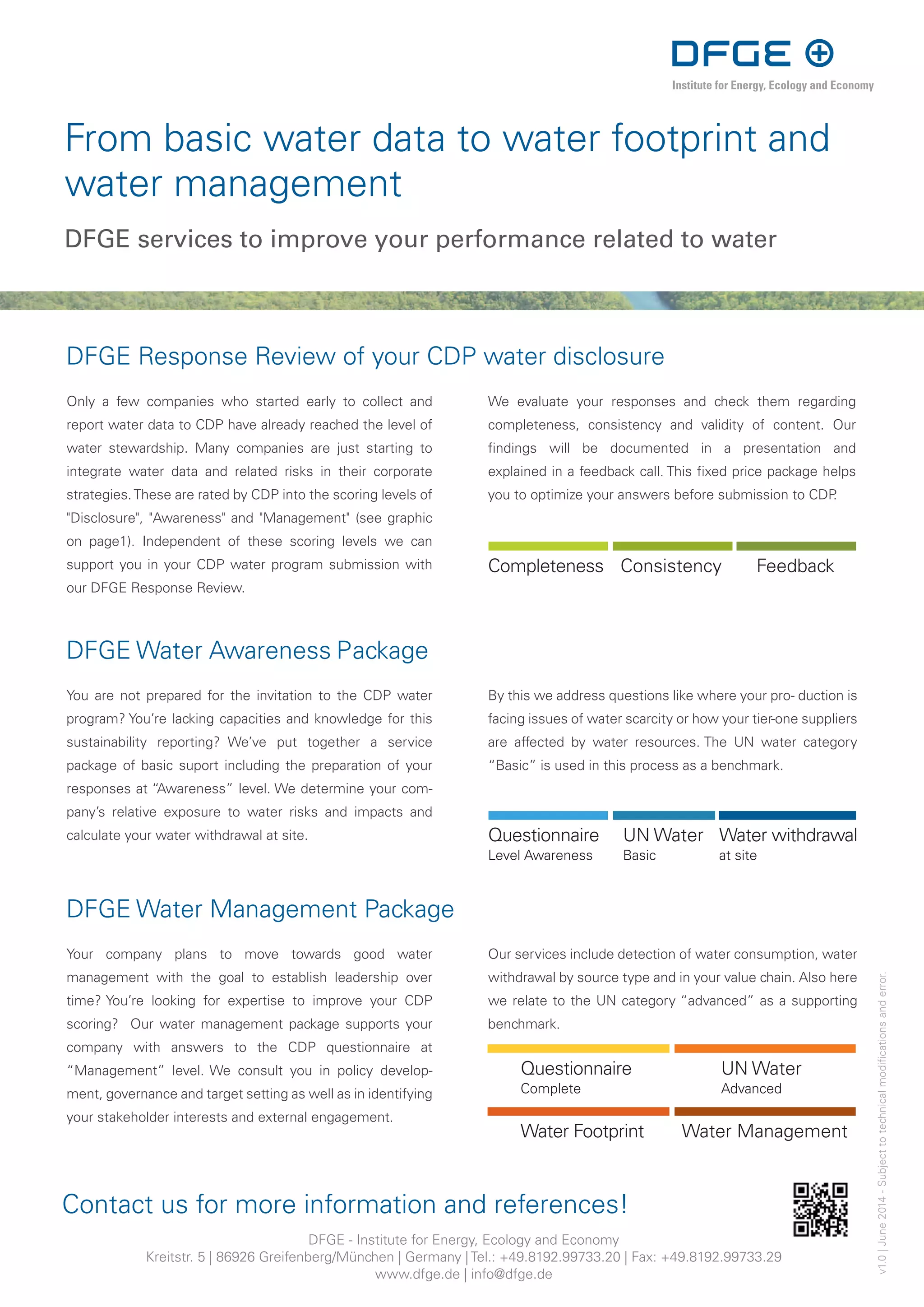 DFGE | CDP Water | Services | PDF