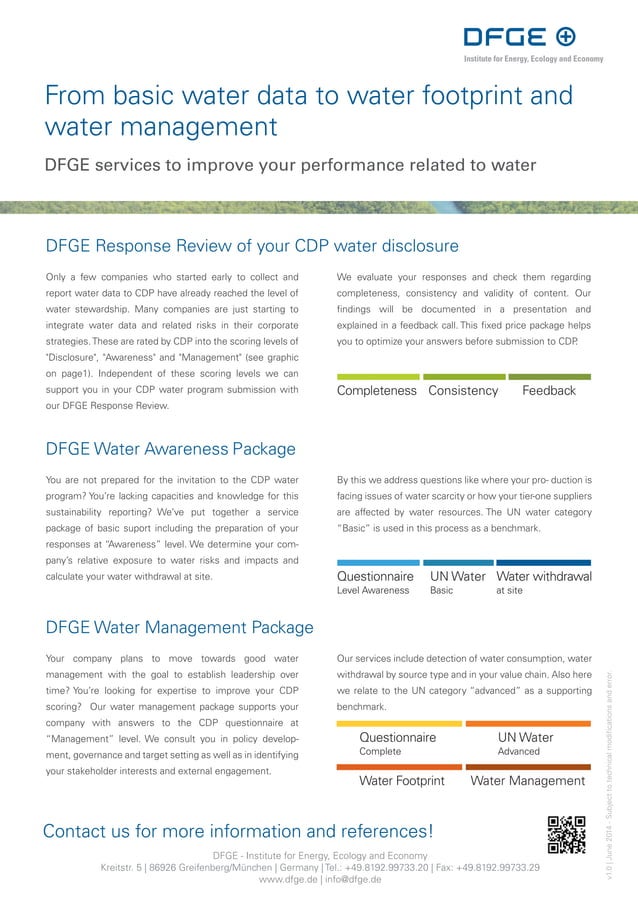 DFGE | CDP Water | Services | PDF