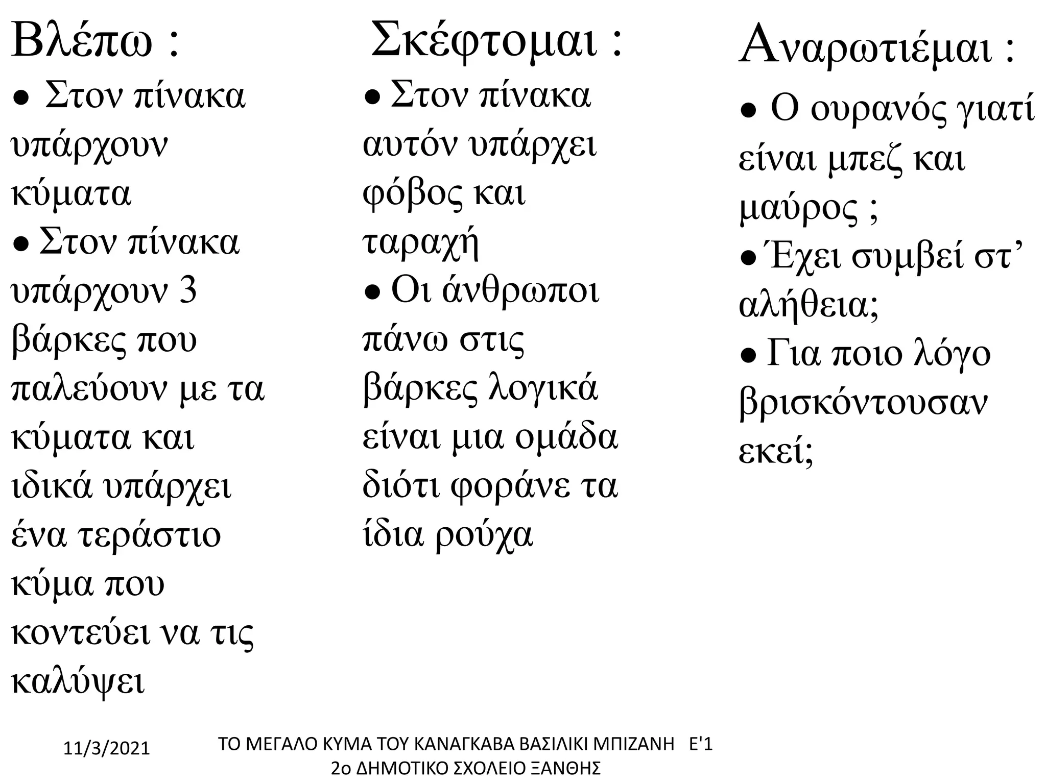 Artfull thinking Βασιλική Μπιζάνη "Το μεγάλο κύμα έξω από την Καναγκάβα ...