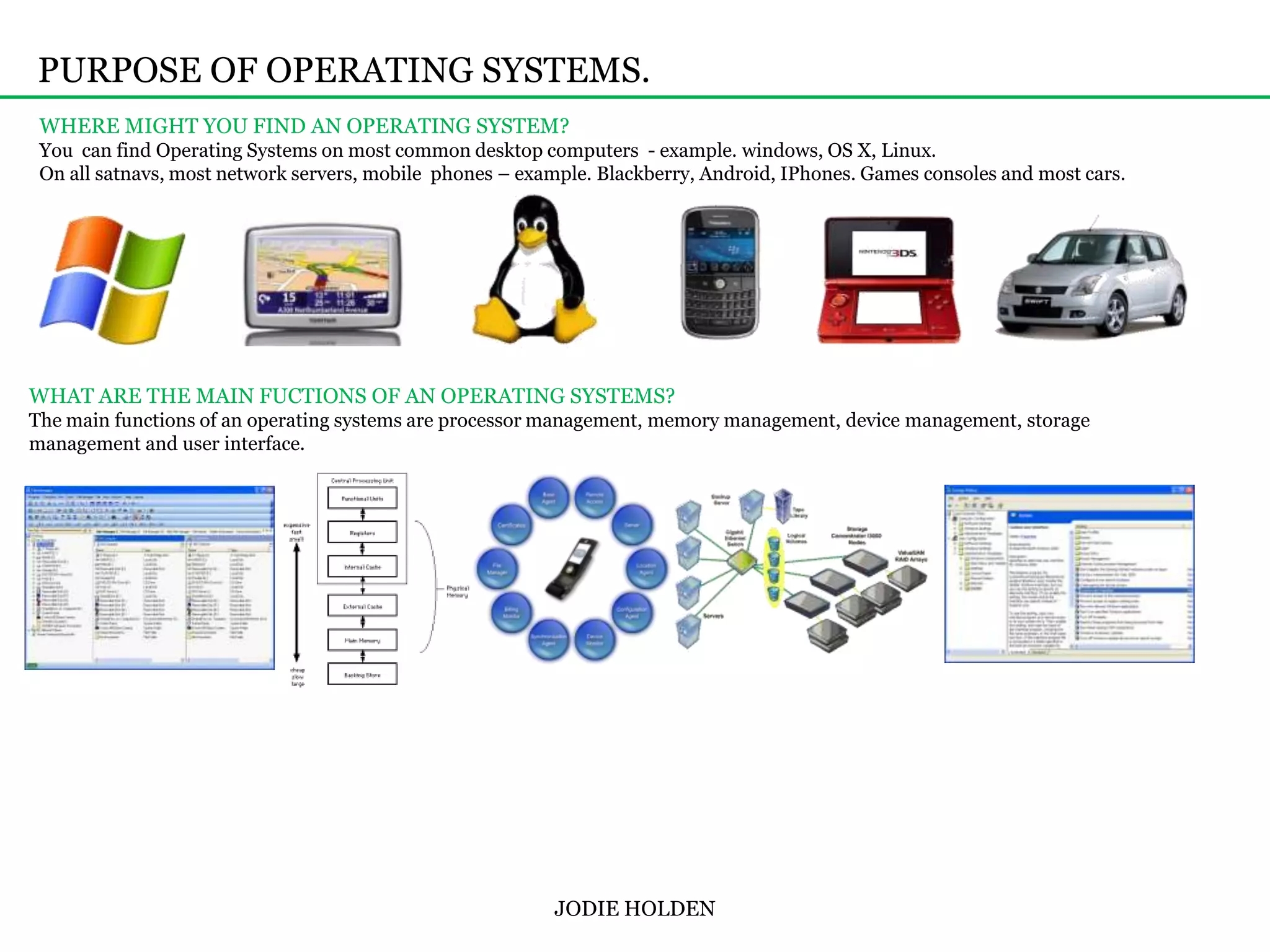 FUNCTIONS OF AN OS. | PPTX | Operating Systems | Computer Software and ...
