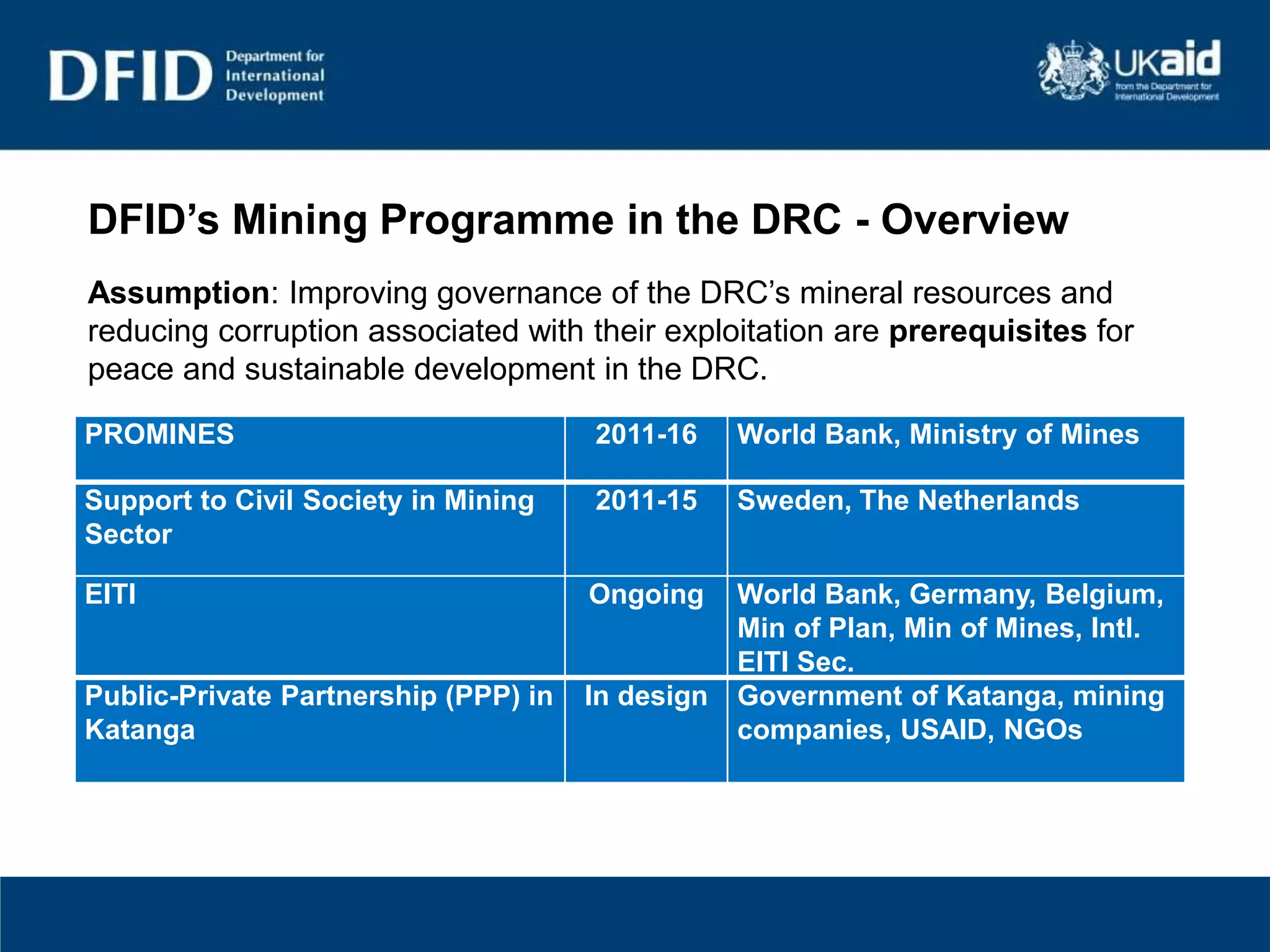 DfID, extractives and development, focus on africa | PDF