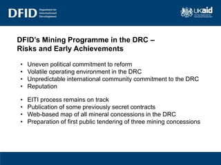 DfID, extractives and development, focus on africa | PDF
