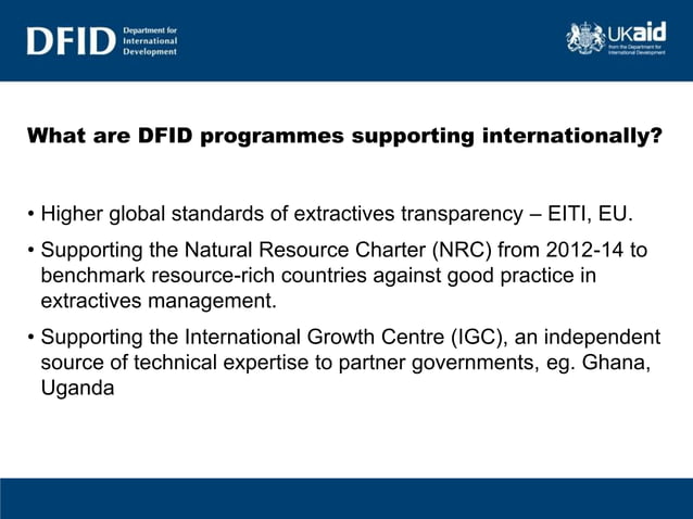 DfID, extractives and development, focus on africa | PDF | Non-Profit ...
