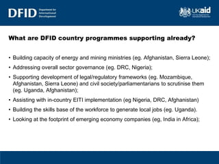 DfID, extractives and development, focus on africa | PDF