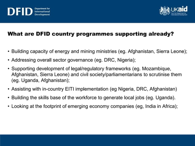 DfID, extractives and development, focus on africa | PDF | Non-Profit ...