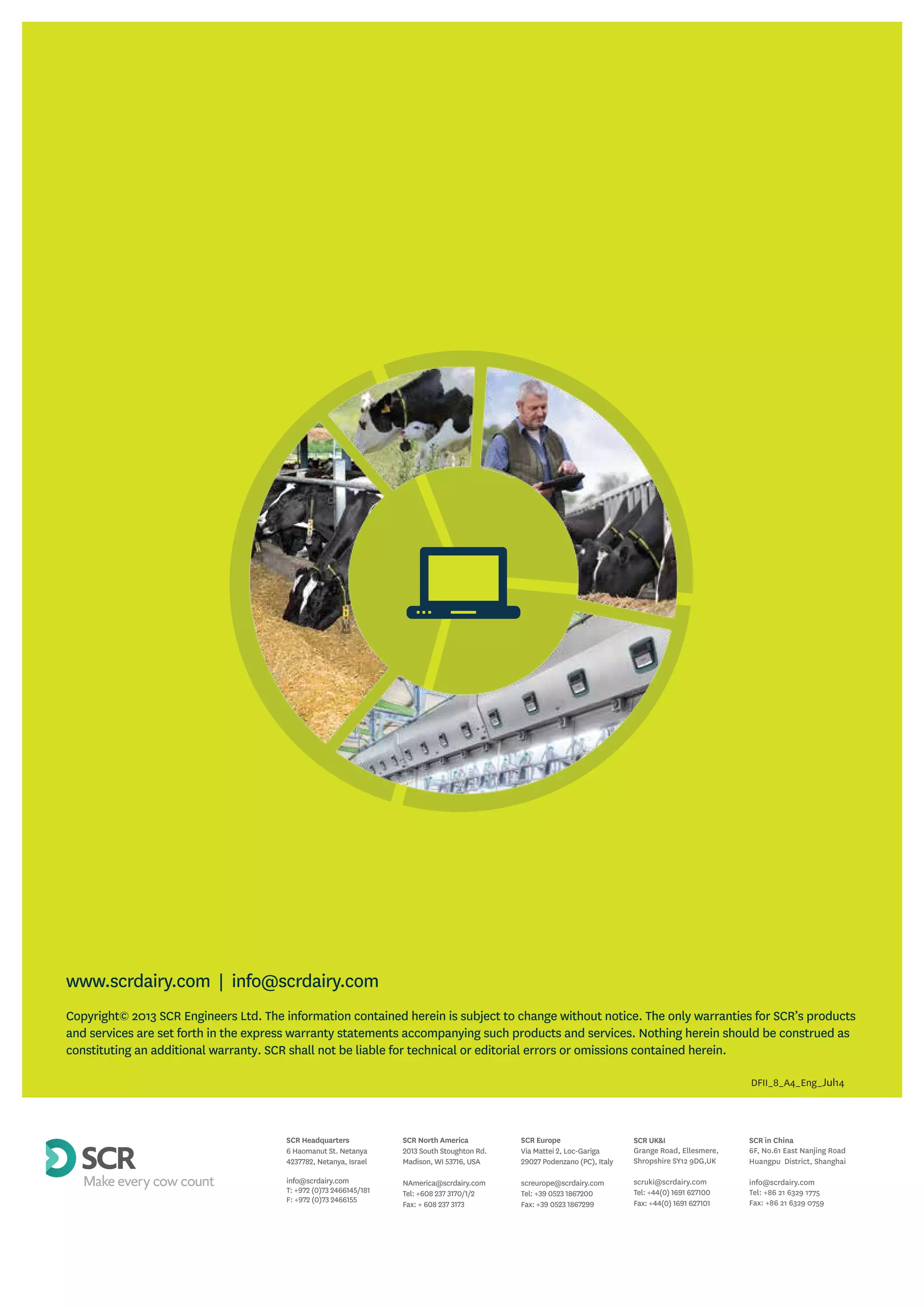 SCR DataFlow II Dairy Farm Management System Brochure | PDF