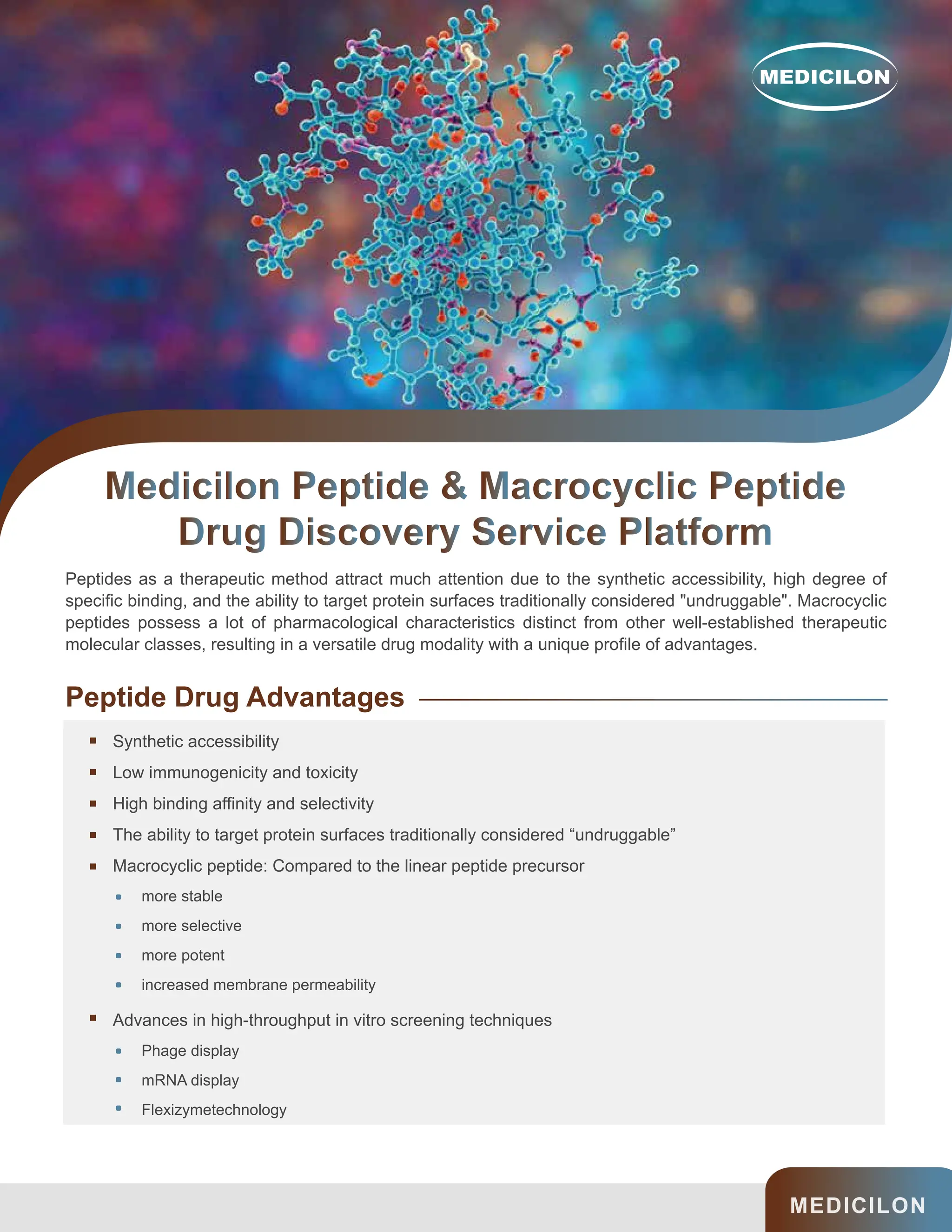 Synthetic Biology——Medicilon Peptide Drug Discovery Service Platform | PDF
