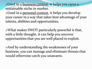 swot analysis | PPTX