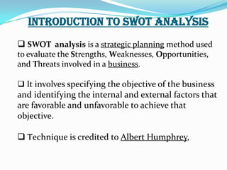 swot analysis | PPTX