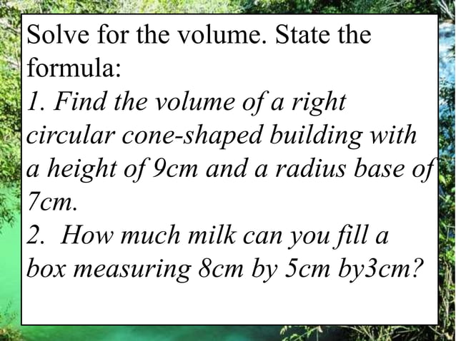 DFINDING THE VOLUME OF SPHERE, CONE, CYLINDER.pptx