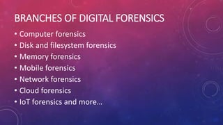 Brief introduction to digital forensics | PPTX